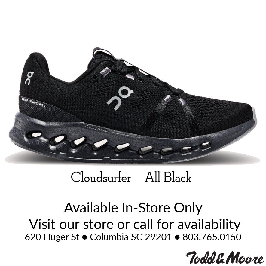 On Men's Cloudsurfer All Black – ToddandMoore