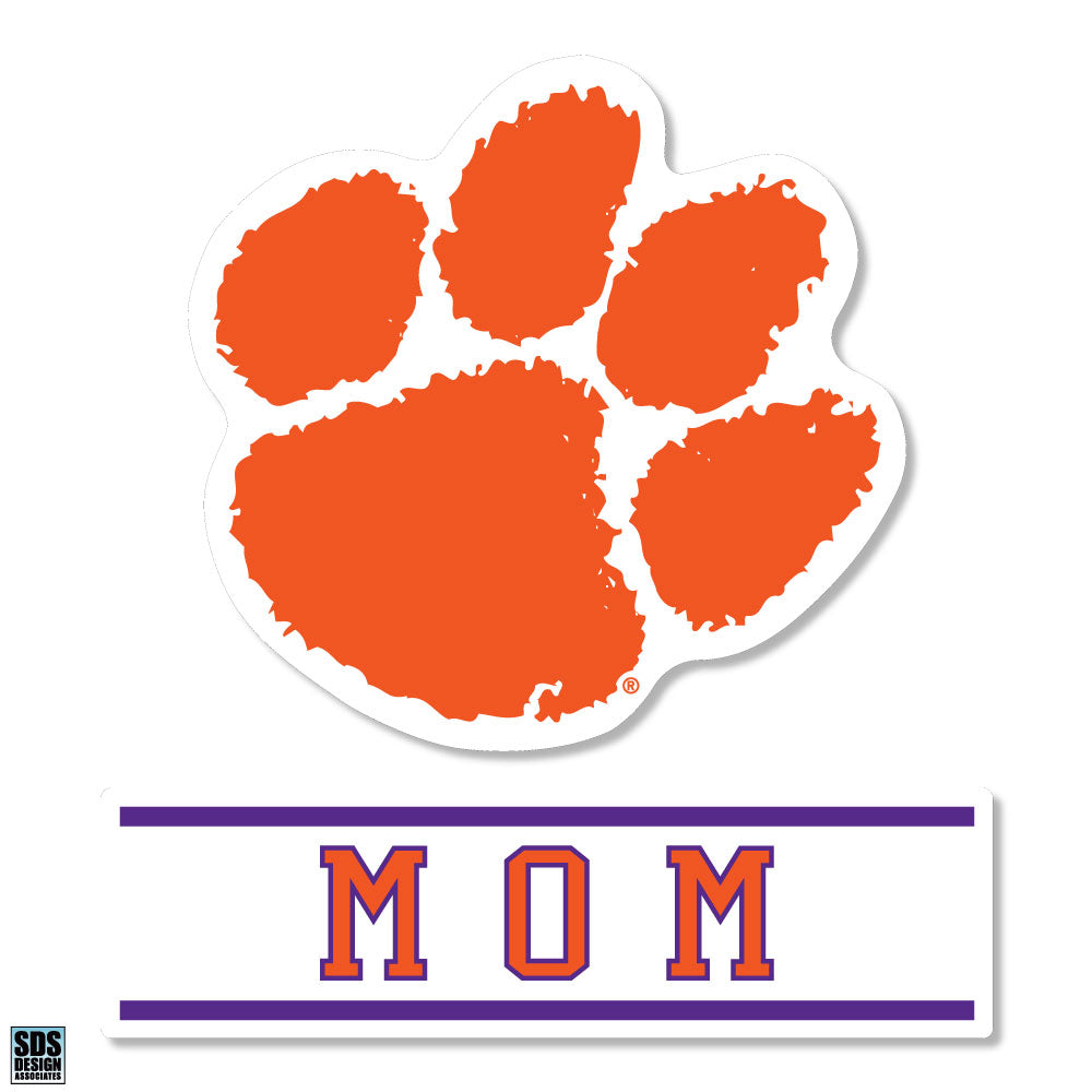 Clemson Tigers 3" Mom Paw Vinyl Decal – ToddandMoore