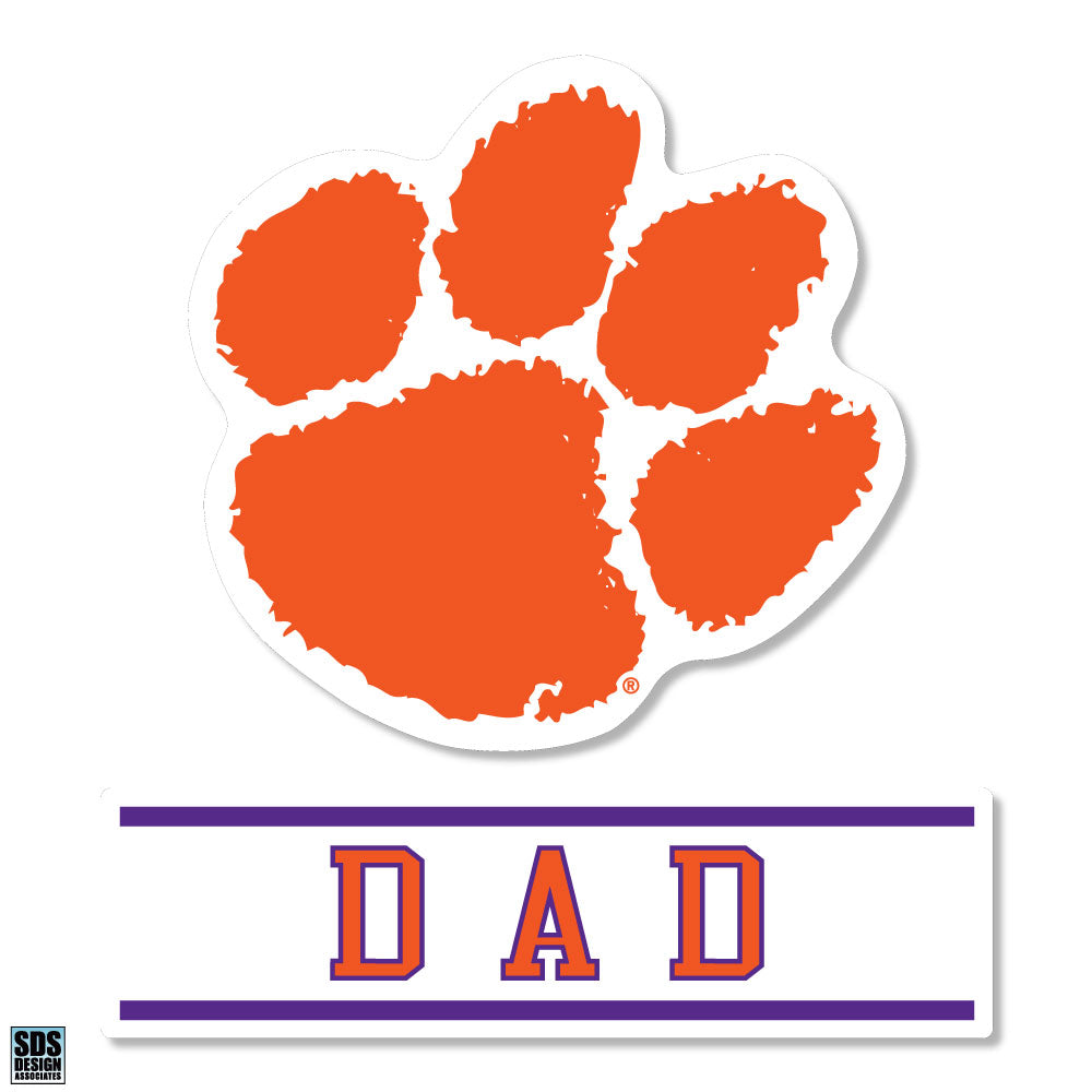 Clemson Tigers 3" Dad Paw Vinyl Decal – ToddandMoore