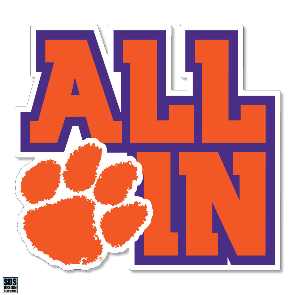 Clemson Tigers Dizzler "All In" Sticker – ToddandMoore