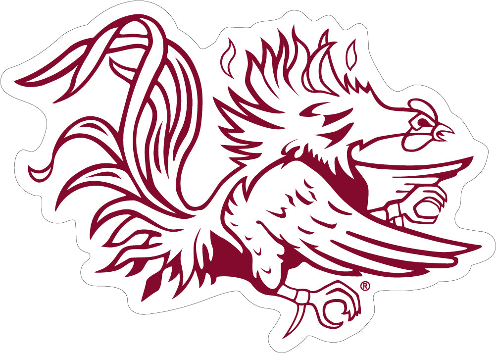 South Carolina Gamecocks 6" White Gamecock Vinyl Decal – ToddandMoore