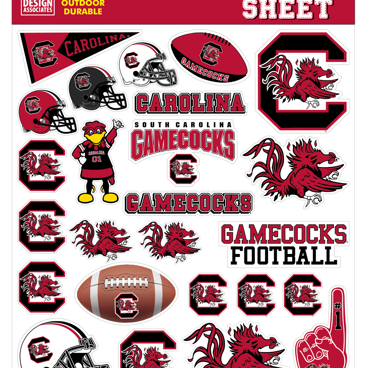 South Carolina Gamecocks Vinyl Sticker Sheet – ToddandMoore