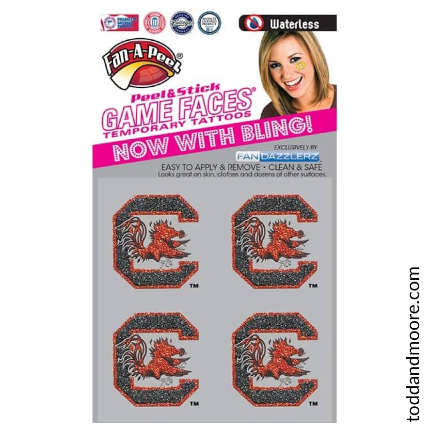 USC Gamecocks Bling Waterless Peel & Stick Temporary Tattoos – ToddandMoore
