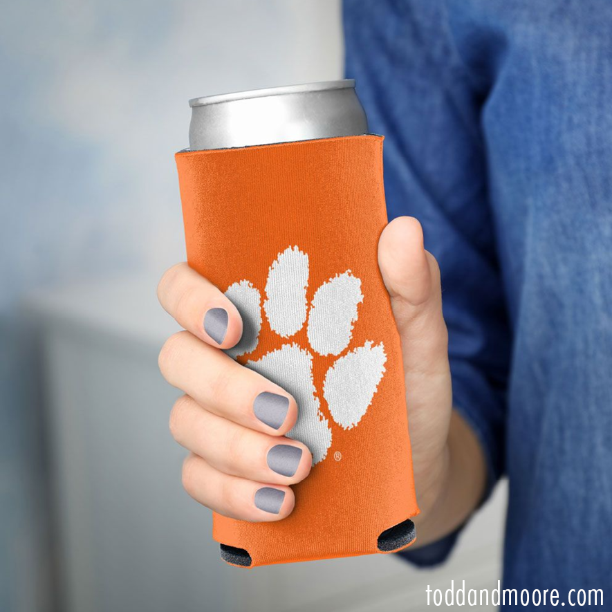 Clemson Tiger Logo Slim Can Cooler – ToddandMoore