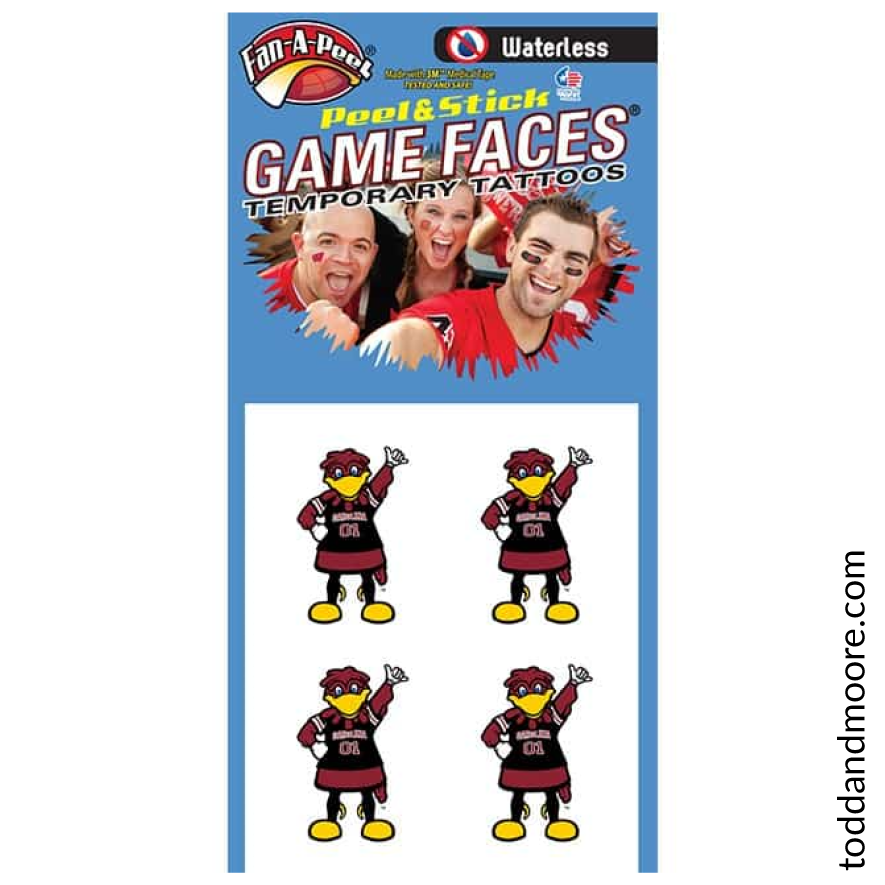USC Gamecocks Waterless Peel & Stick Temporary Cocky Tattoos – ToddandMoore